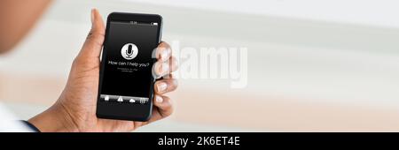 Mobile Phone Voice Recognition. Smart App Service Stock Photo - Alamy