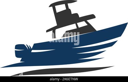 Marine console fishing boats logo Icon Illustration Brand Identity ...