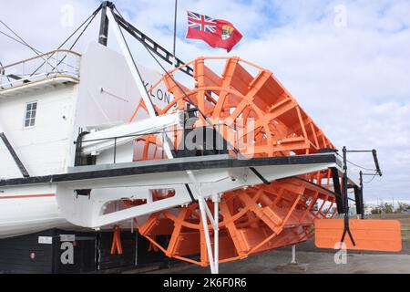 The paddles of the stern wheeler Klondike at Whitehorse, Yukon ...