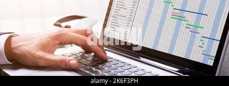 Employee Gantt Time Sheet And Schedule Chart Stock Photo - Alamy