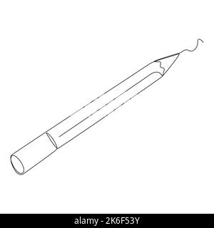 One continuous line drawing of pencil. Thin Line Illustration vector ...