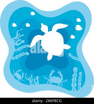 turtle animal swiming Stock Vector Image & Art - Alamy