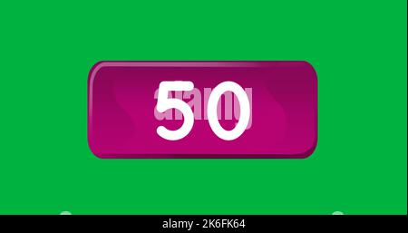 Image of 50 notifications on green background. Social media ...