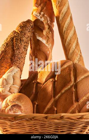 Different types of bread with warm colors Stock Photo - Alamy