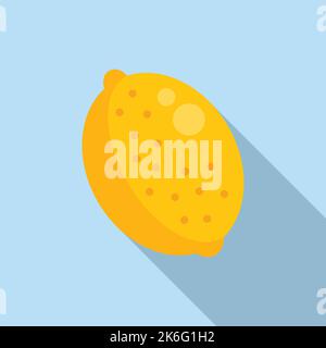 Gmo lemon icon flat vector. Agriculture food. Medicine biology isolated ...