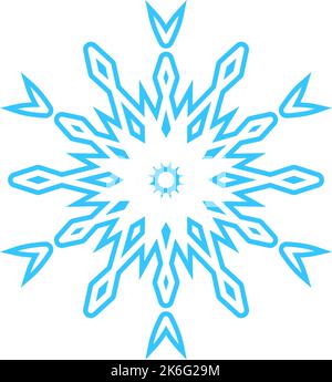 Simple snowflake made of blue lines. Festive decoration for New Year ...