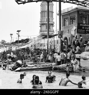 indian people bathing holy dip in river Bhavani at Nellithurai Tamil ...