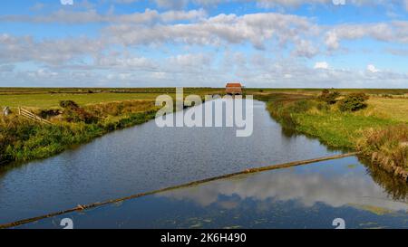 Ballum Sluse and Brede Stream at Bredebro, south-western Jylland ...