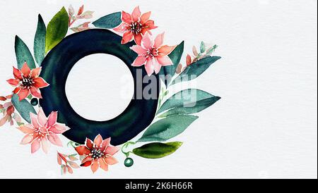 A drawing of hygge watercolor flowers on white wall Stock Photo - Alamy