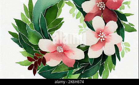 A drawing of hygge watercolor flowers on white wall Stock Photo - Alamy