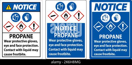 Notice Propane Flammable Gas PPE GHS Sign Stock Vector Image & Art - Alamy