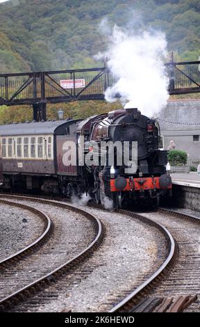 Omaha steam engine in Kingswear, Devon UK Stock Photo - Alamy