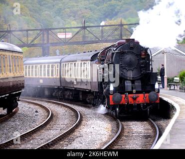 Omaha steam engine in Kingswear, Devon UK Stock Photo - Alamy