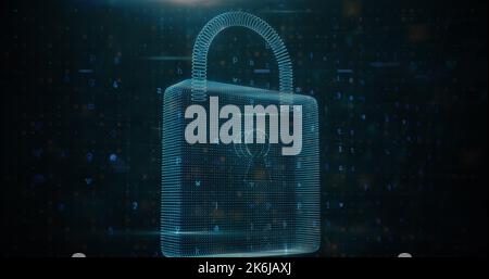 Illustration of digital padlock with letters and numbers against ...