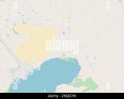 Atyrau, region of Kazakhstan. Open Street Map. Locations of major ...