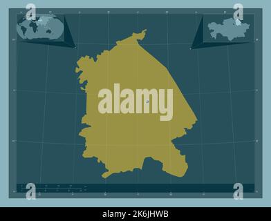 Pavlodar, region of Kazakhstan. Solid color shape. Locations and names ...