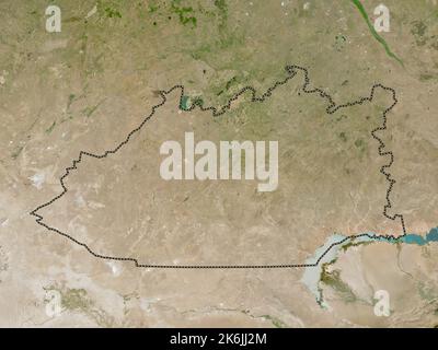 Qaraghandy, region of Kazakhstan. Low resolution satellite map. Corner ...