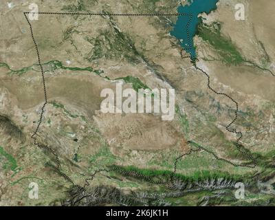 Zhambyl, region of Kazakhstan. High resolution satellite map. Locations ...