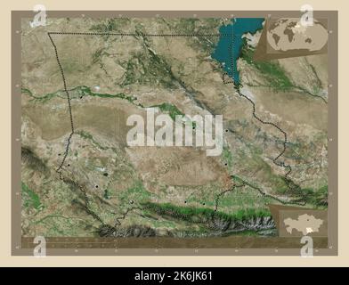 Zhambyl, region of Kazakhstan. High resolution satellite map Stock ...