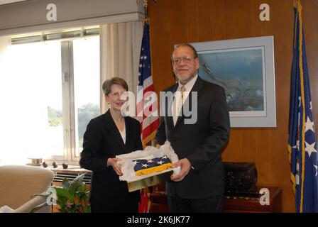 Flag ceremony for Margaret McMillion, former U.S. Ambassador to Rwanda ...