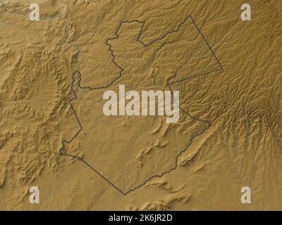 Bomet, county of Kenya. Elevation map colored in wiki style with lakes ...