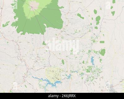 Embu, county of Kenya. Open Street Map. Locations and names of major ...