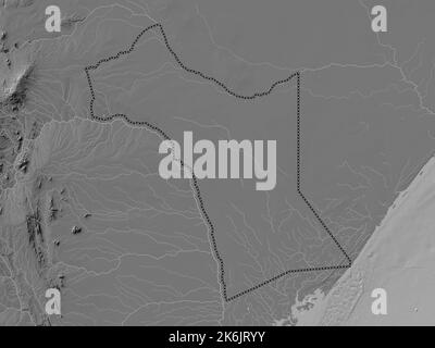Garissa, county of Kenya. Elevation map colored in wiki style with ...