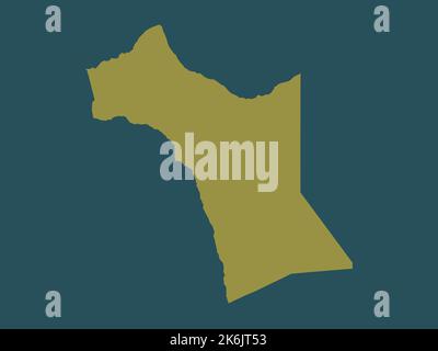 Garissa, county of Kenya. Solid color shape. Locations and names of ...