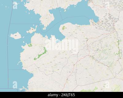 Homa Bay, county of Kenya. Open Street Map. Locations and names of ...