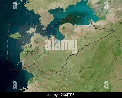 Homa Bay, county of Kenya. High resolution satellite map. Locations and ...