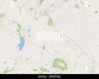 Kajiado, county of Kenya. Open Street Map. Locations of major cities of ...