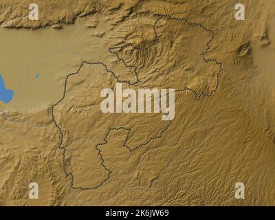 Kericho, county of Kenya. Elevation map colored in wiki style with ...