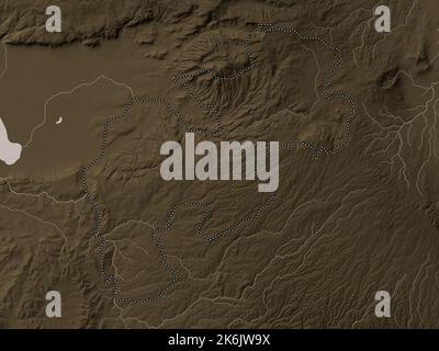 Kericho, county of Kenya. Elevation map colored in wiki style with ...