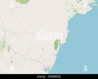 Kilifi, county of Kenya. Open Street Map. Locations and names of major ...