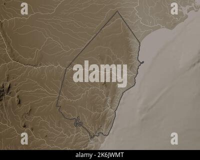 Kilifi, county of Kenya. Colored elevation map with lakes and rivers ...