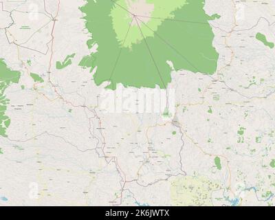 Kirinyaga, county of Kenya. Open Street Map. Locations of major cities ...