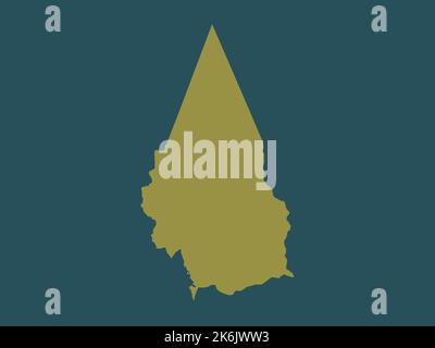 Kirinyaga, county of Kenya. Solid color shape. Locations of major ...