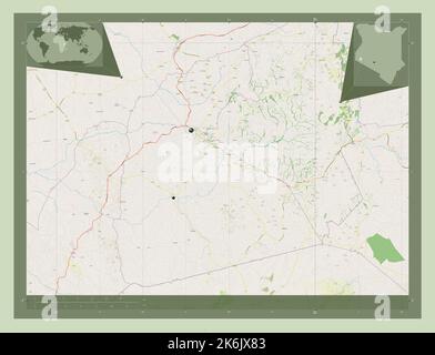 Kisii, county of Kenya. Open Street Map. Corner auxiliary location maps ...