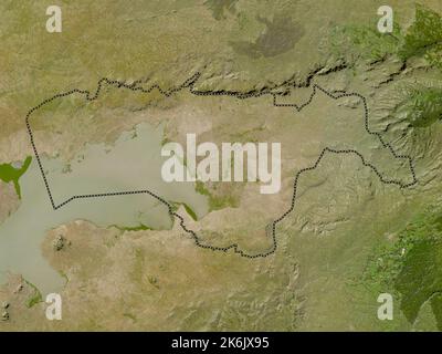 Kisumu, county of Kenya. Low resolution satellite map. Locations and ...