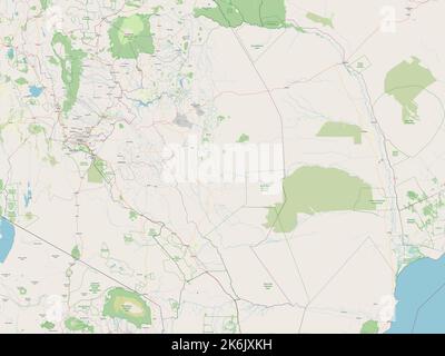 Kitui, county of Kenya. Open Street Map. Locations and names of major ...