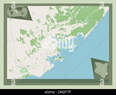 Lamu, county of Kenya. Open Street Map Stock Photo - Alamy