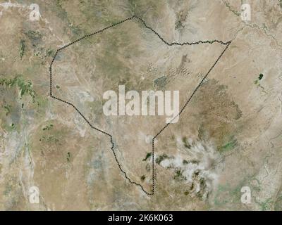 Mandera, county of Kenya. High resolution satellite map. Locations and ...