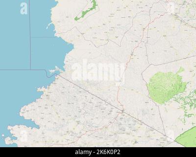 Migori, county of Kenya. Open Street Map. Locations and names of major ...