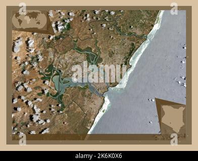 Mombasa, county of Kenya. Low resolution satellite map Stock Photo - Alamy