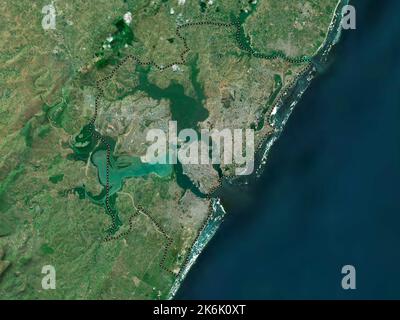 Mombasa, county of Kenya. High resolution satellite map. Locations and ...