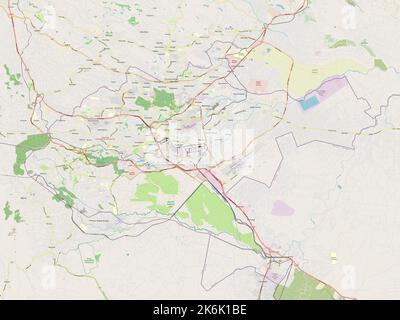 Nairobi, county of Kenya. Open Street Map. Locations of major cities of ...