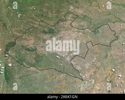 Nairobi, county of Kenya. Low resolution satellite map. Corner ...