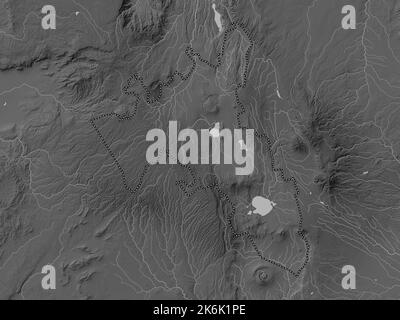 Nakuru, county of Kenya. Elevation map colored in wiki style with lakes ...