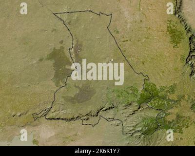 Nandi, county of Kenya. Low resolution satellite map. Corner auxiliary ...