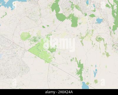 Narok, county of Kenya. Open Street Map. Locations and names of major ...